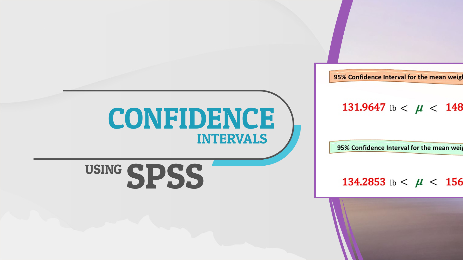 SPSS - Confidence Intervals - MKMath